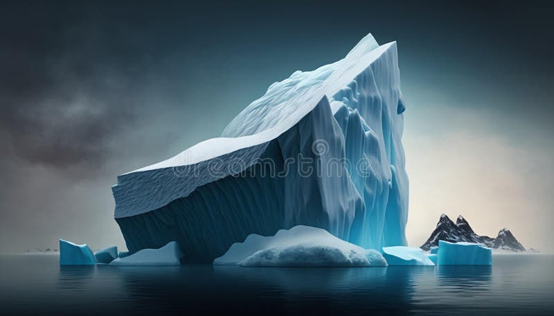 Concept of an Iceberg with only the Tip Visible Above the Water ...