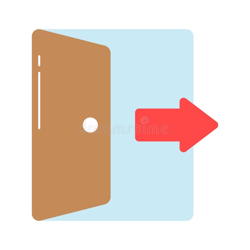 Concept Icon of Logout in Modern Flat Style, Ready To Use Vector Stock ...