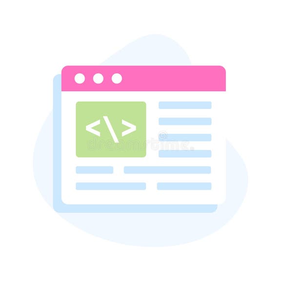 Concept Icon of Web Programming, Editable Flat Vector Stock Vector - Illustration of webpage ...
