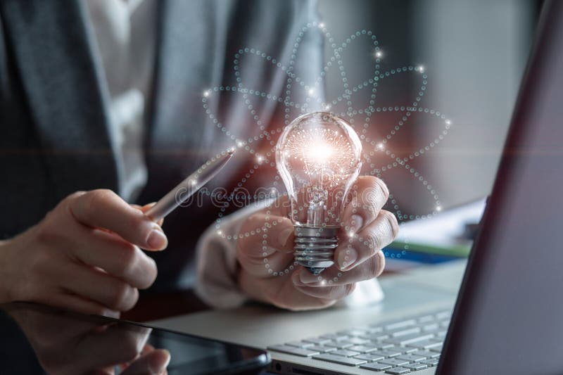 Concept of Idea Generation Using Artificial Intelligence Stock Photo ...