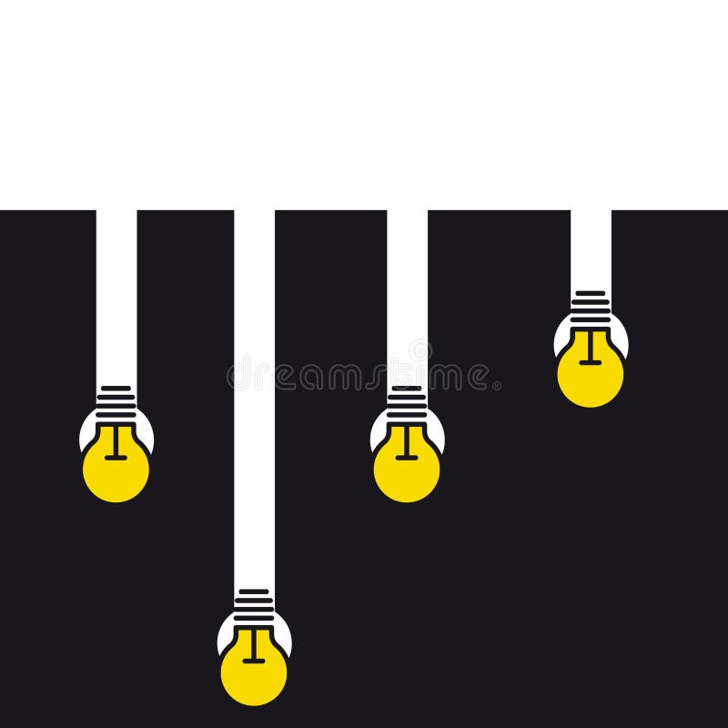 Concept of Idea with Lightbulb, Contour Drawing and Sketch, Vector ...