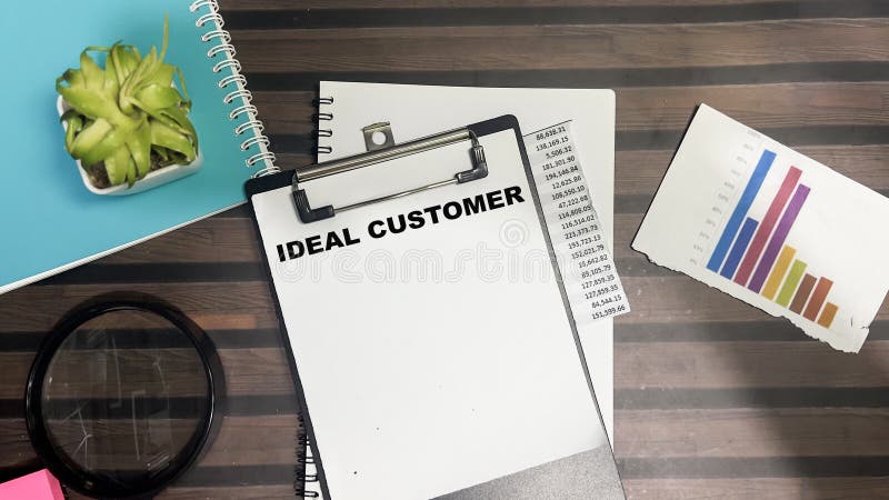 Concept of Ideal Customer Write on Paperwork Isolated on Wooden Table Stock Photo - Image of ...
