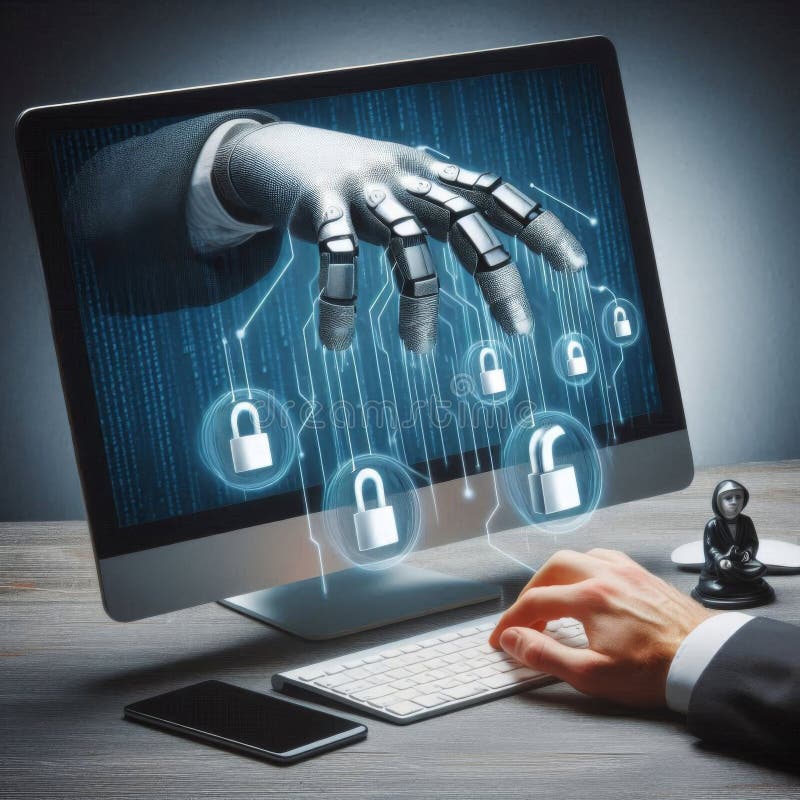 Concept of Identity Theft: Hand Reaching Out from Computer, Isolated on ...