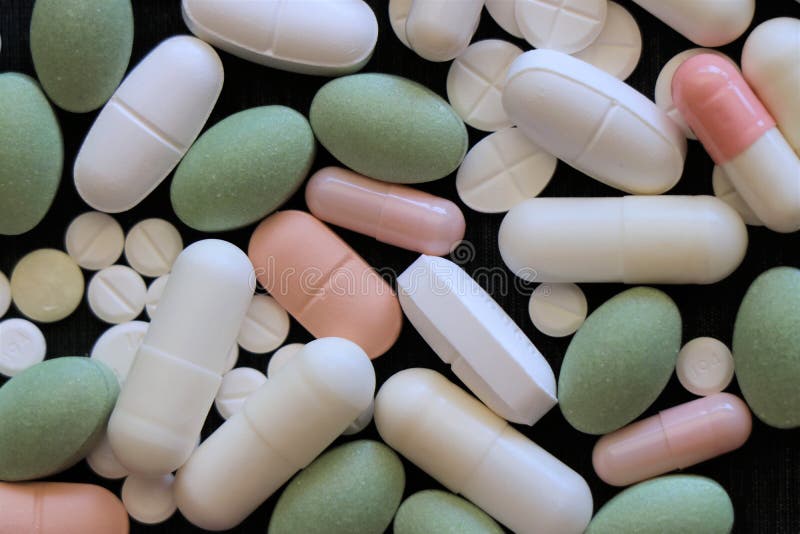 Close Up of Different Types of Pills. Stock Image - Image of dosage ...