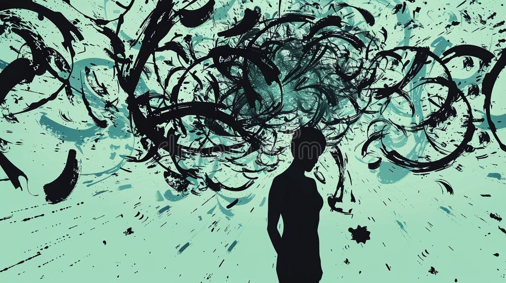 Concept Illustrates ADHD Experience with Difficulty Focusing and ...