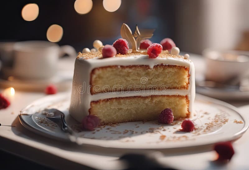 The Concept of Illustrating a Birthday Cake on the Table.created with ...