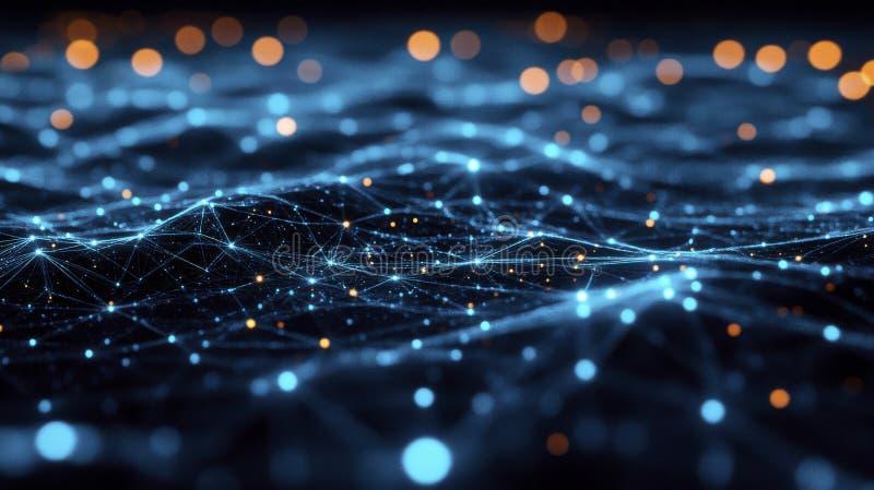 An Abstract Representation of a Cybersecurity Network: Glowing Nodes ...