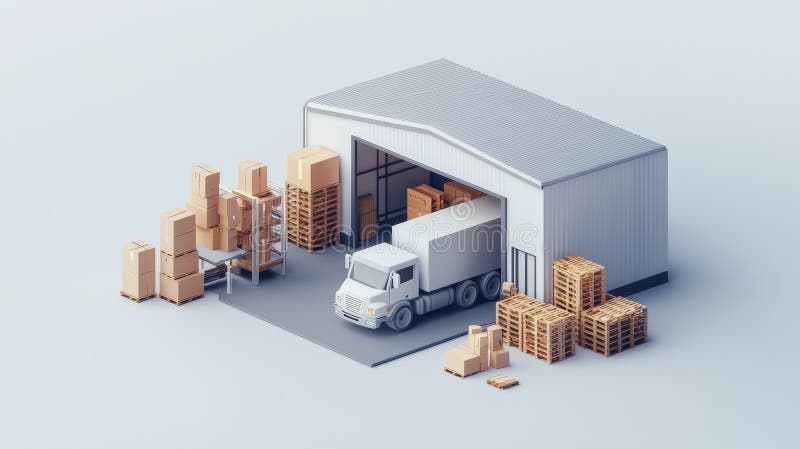 Concept Illustration of an Advanced Smart Warehouse Management System ...