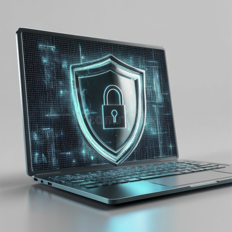 A Businessman Shows a Lock Icon To Protect Data and Secure Internet ...