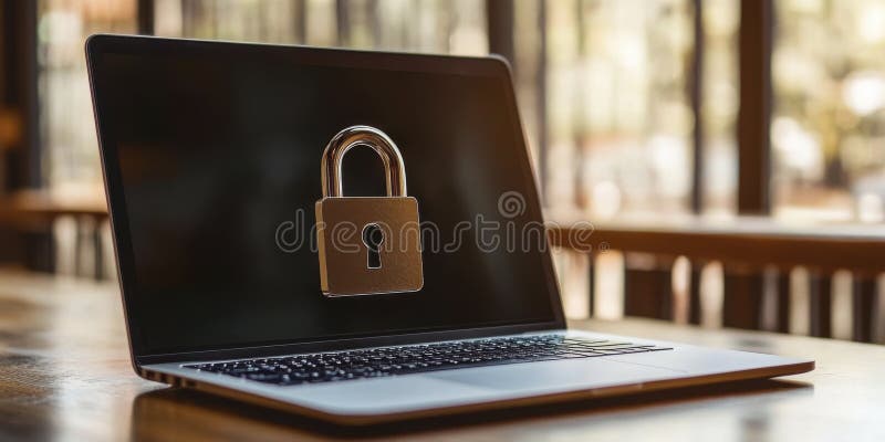 A Businessman Shows a Lock Icon To Protect Data and Secure Internet ...