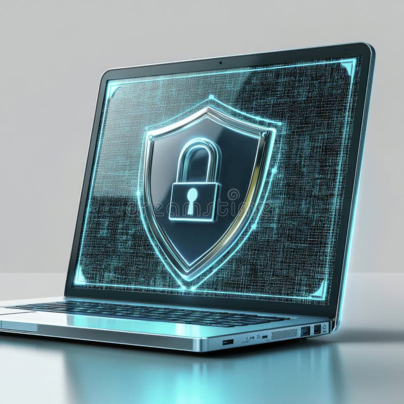 A Businessman Shows a Lock Icon To Protect Data and Secure Internet ...