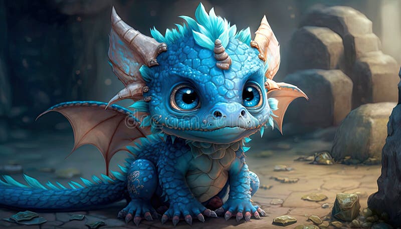A Charming Cute Baby Dragon. Realistic Illustration of a Fantasy ... A Charming Cute Baby Dragon. Realistic Illustration of a Fantasy ...