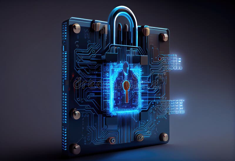 Cyber Security Lock. Internet Technology Concept of Cybersecurity and ...