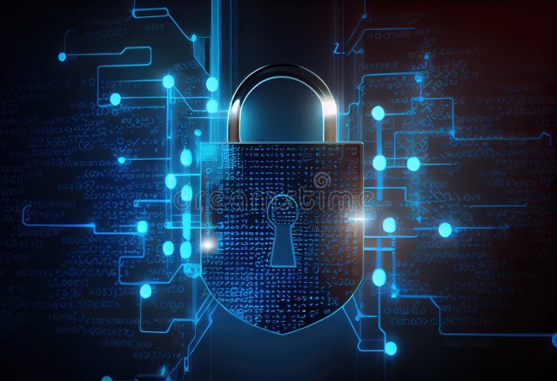 Cyber Security Lock. Internet Technology Concept of Cybersecurity and ...