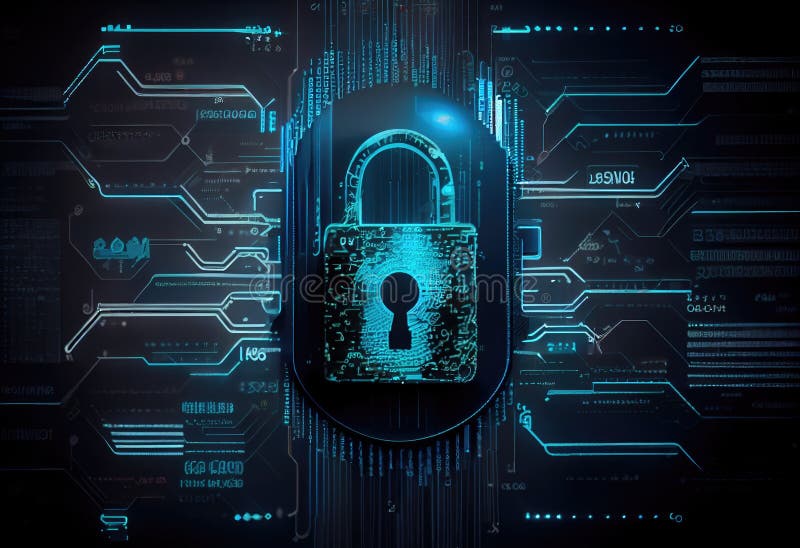 Cyber Security Lock. Internet Technology Concept of Cybersecurity and ...