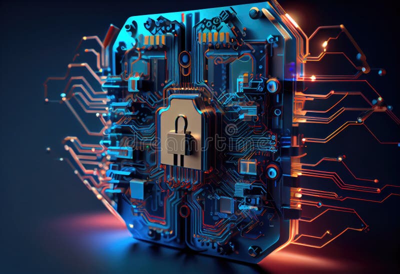 Cyber Security Lock. Internet Technology Concept of Cybersecurity and ...