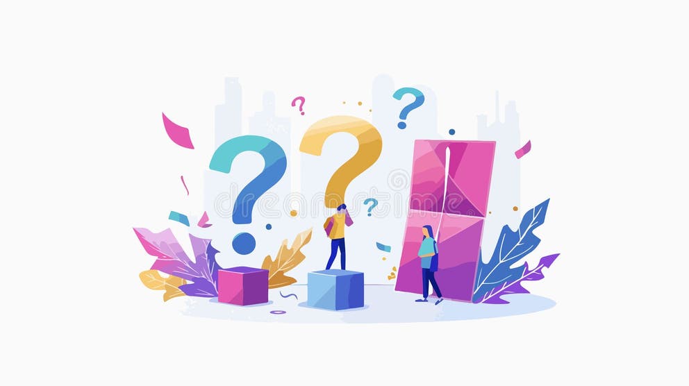 Smart Decision-Making Process Visualized with Question Mark Concept ...