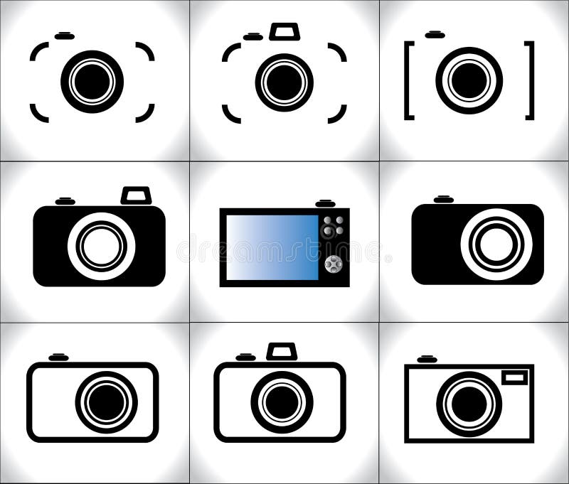 Concept Illustration of Different Trendy Camera Icons Stock ...