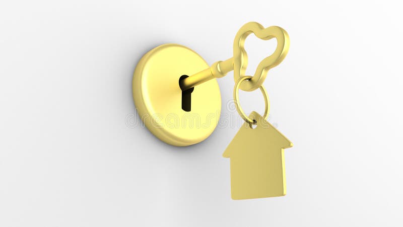 House Keys Isolated on White Background. Concept Illustration of a ...