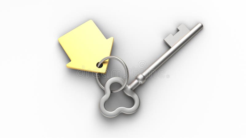 House Keys Isolated on White Background. Concept Illustration of a ...