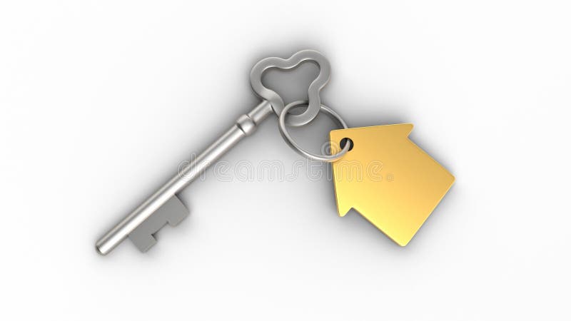 House Keys Isolated on White Background. Concept Illustration of a ...