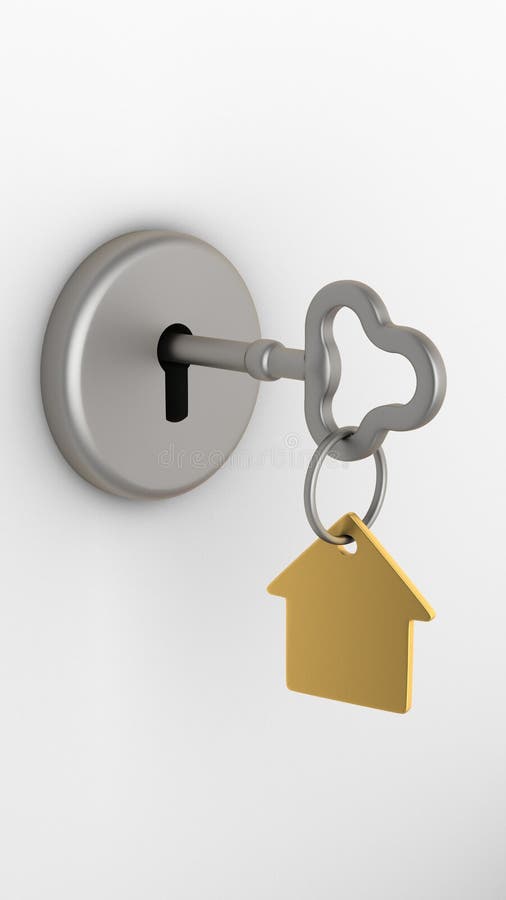 House Keys Isolated on White Background. Concept Illustration of a ...