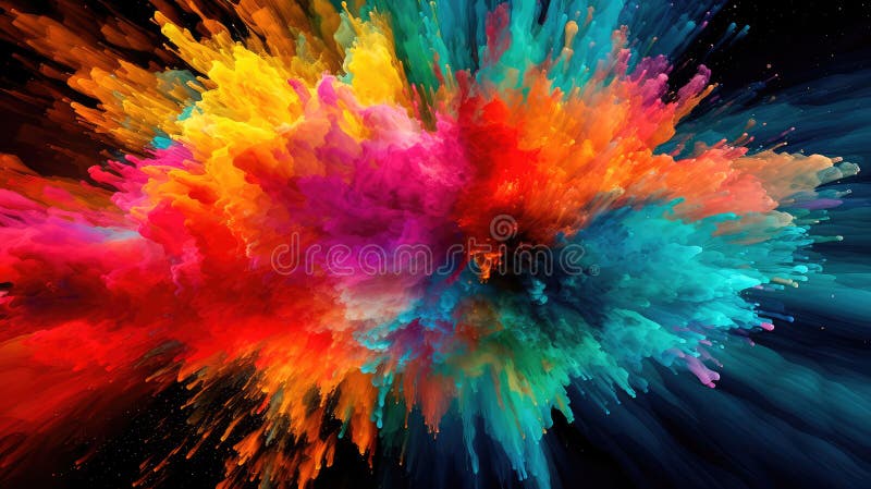 Dynamic Multicolored Explosions of Colors on an Isolated Black ...