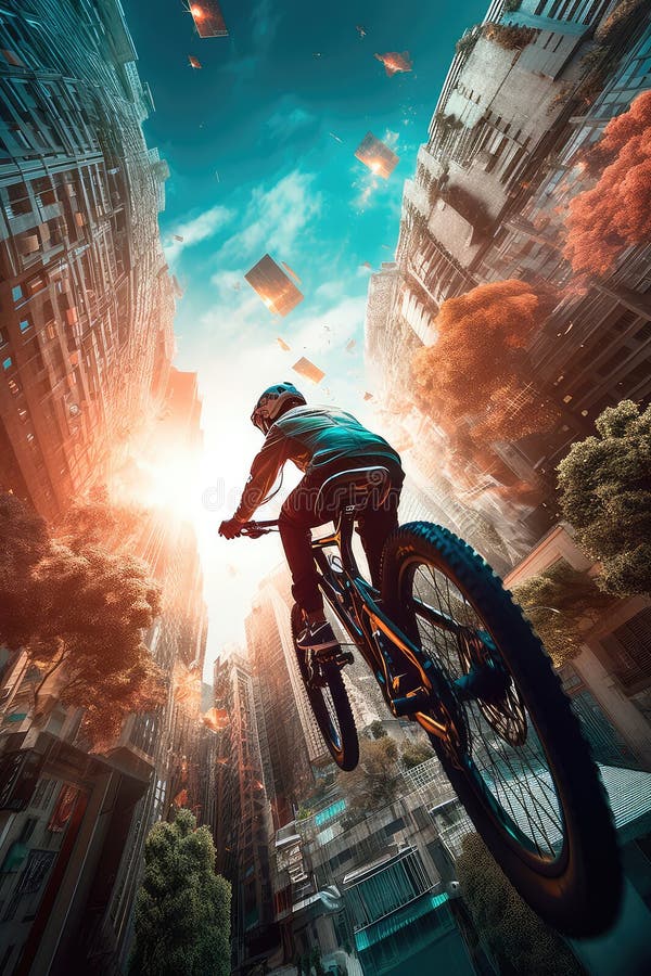 A High-tech Bicycle with Anti-gravity Technology that Proves it through the Sky Above a ...