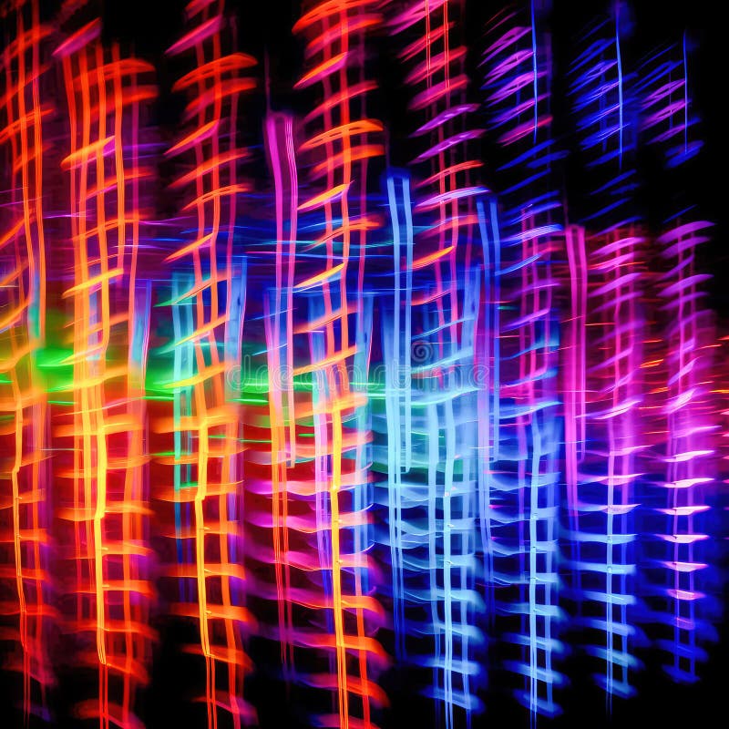 Abstract Illustration of a Neon Light Pattern Creating a Blurry Pattern ...