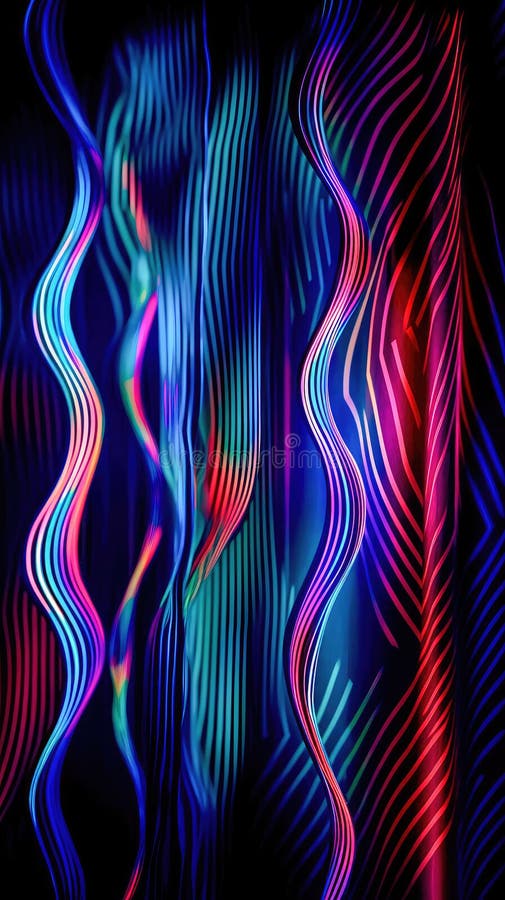 Abstract Illustration of a Neon Light Pattern Creating a Blurry Pattern ...