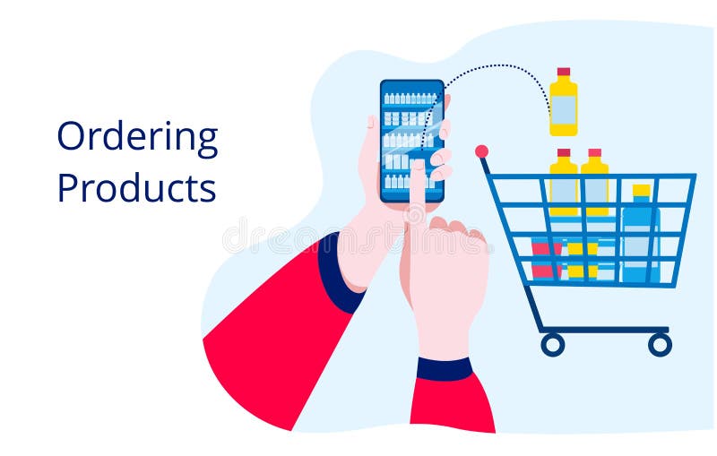 Concept Illustration about Purchasing Products Using a Mobile Phone App ...