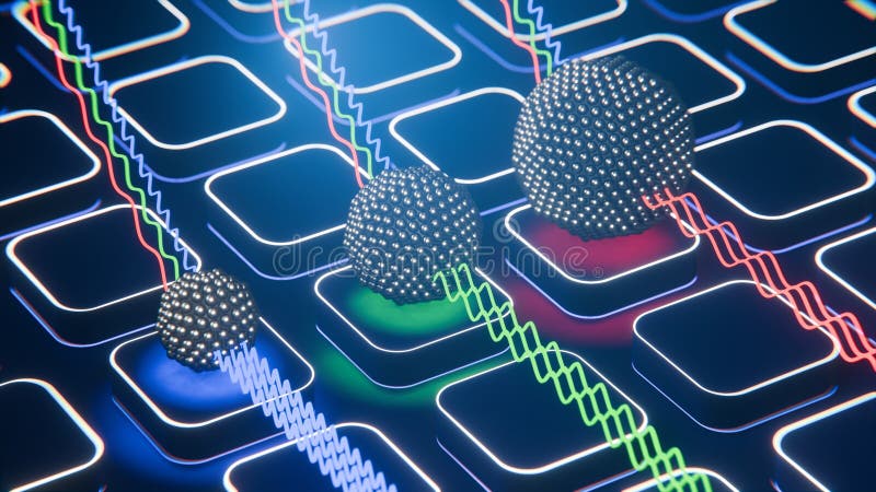 Quantum Dot Size Determines Wave Length - Color in 3D Rendering Stock ...