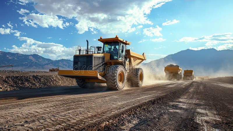 Road Construction Equipment is Working on a Section of Road, Creating ...