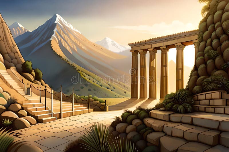 Illustration of the Temple of Solomon. Generative AI Stock Illustration ...