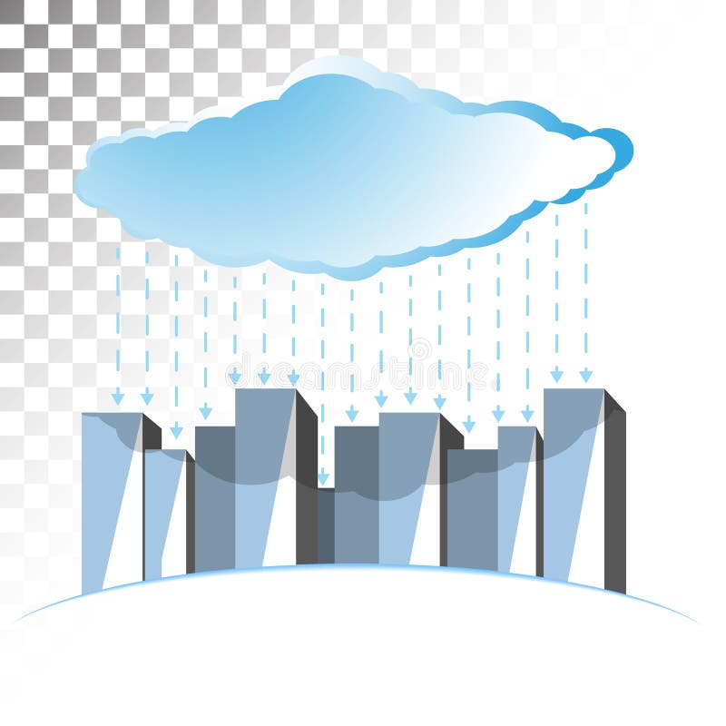 Concept Illustration on the Theme of Cloud Storage. Stock Vector ...