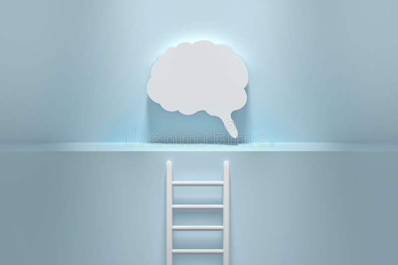 Concept Illustration of Thinking, Solutions with Brain Outline and ...