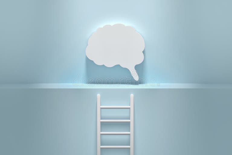 Concept Illustration of Thinking, Solutions with Brain Outline and ...