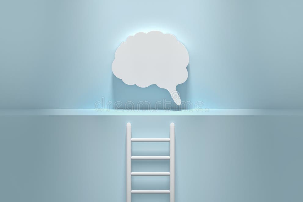 Concept Illustration of Thinking, Solutions with Brain Outline and ...