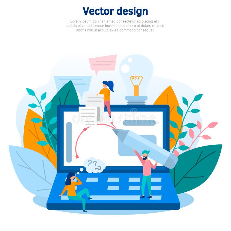 Concept Illustrations of Graphic Design, Freelance, Vector Graphics ...