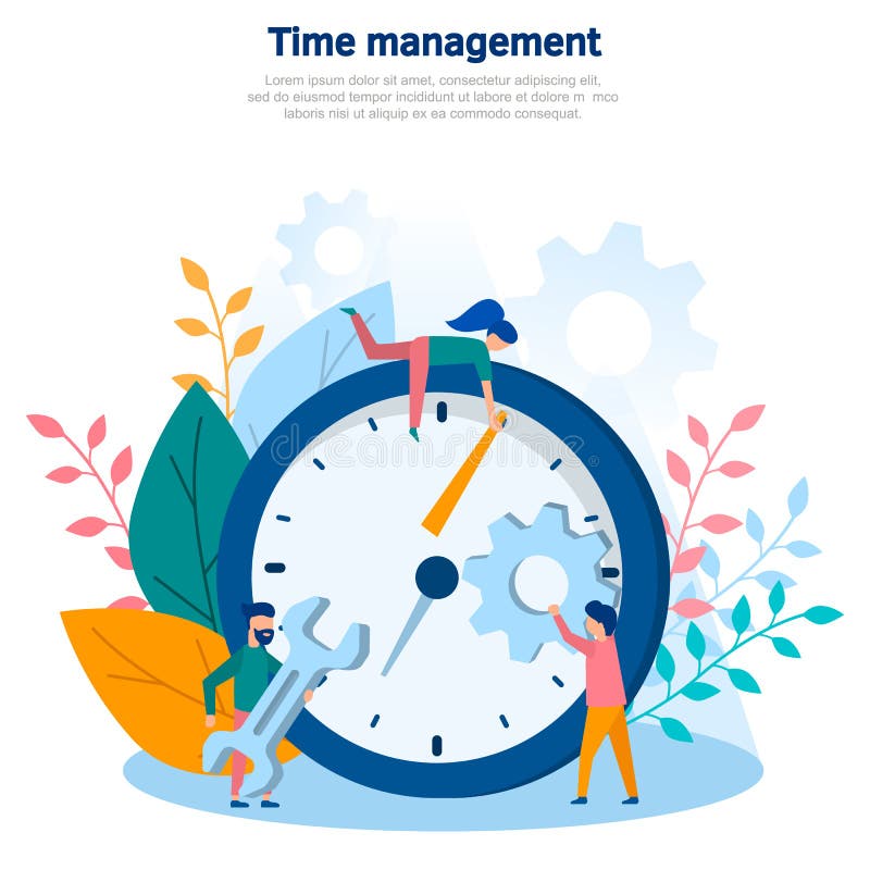 Concept Illustrations of Time Management, Teamwork, Business Concept ...