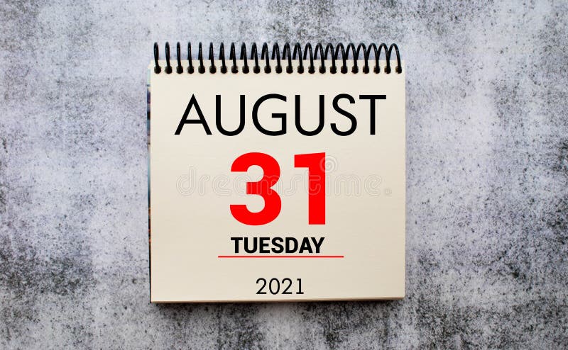 Concept Image of August 31 Calendar Day with Empty Space for Text Stock ...