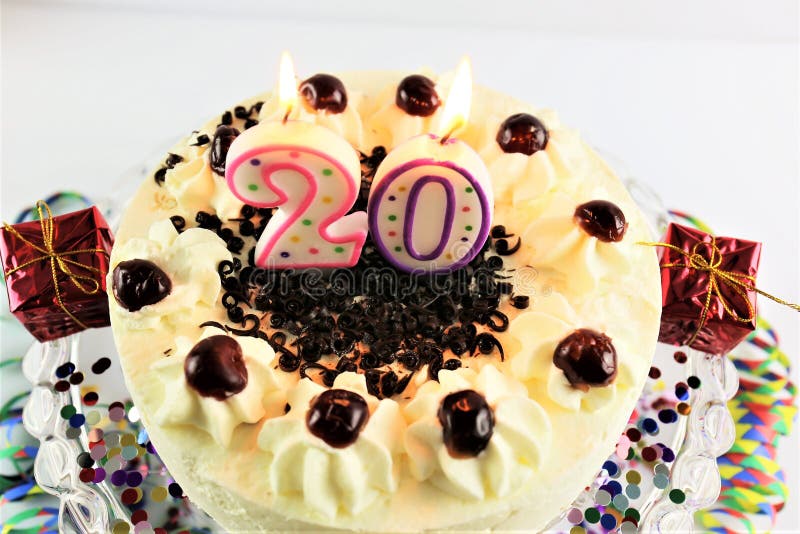 Celebration Candle - Number 20 Stock Photo - Image of celebrate, event ...