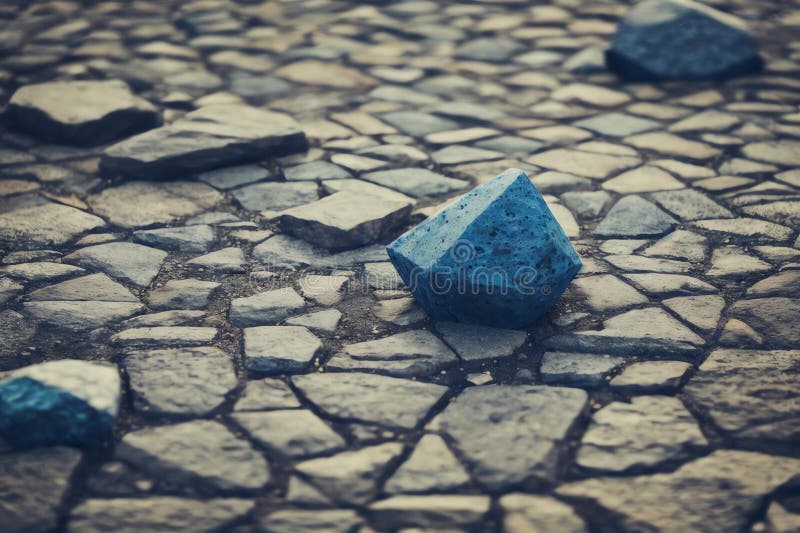 Image of Blue Geometric Stone and Rock Shape Background a Minimalist ...