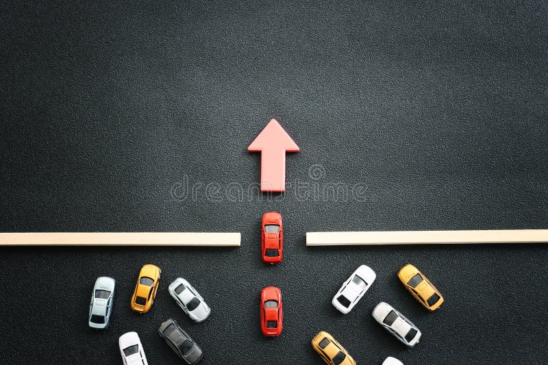 Concept Image of Cars Following the Leader. Idea of Success and ...