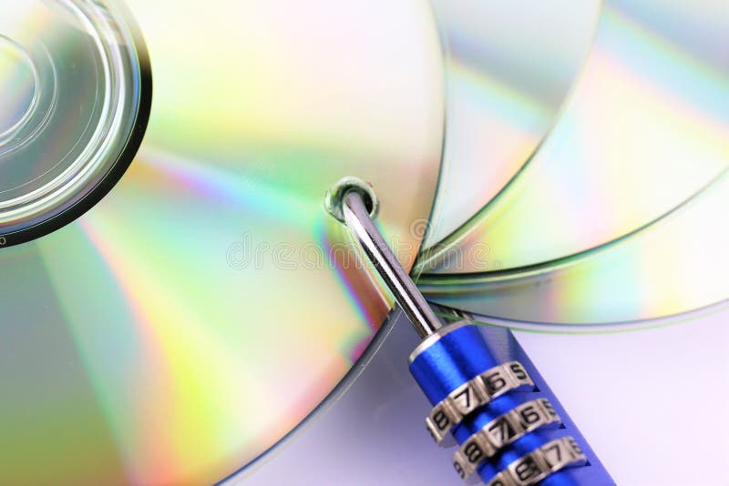 An Concept Image of a Cd and a Lock - Data Security Stock Image - Image ...