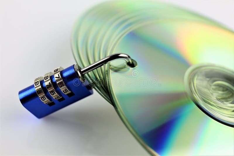 An Concept Image of a Cd and a Lock - Data Security Stock Photo - Image ...