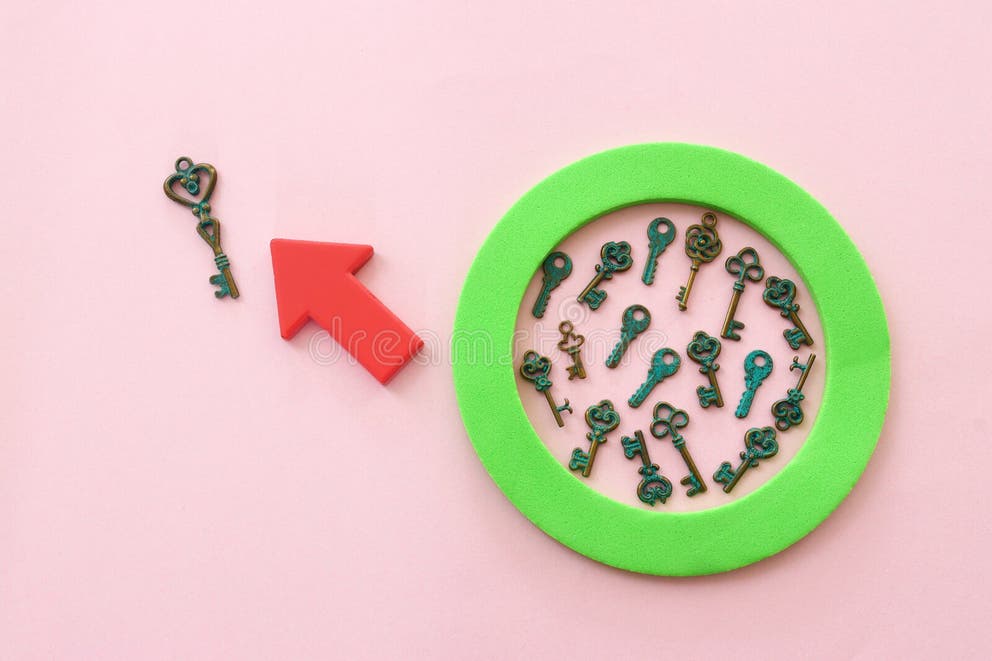 Concept Image of Choosing Unique Key from the Group. Idea of Making the ...