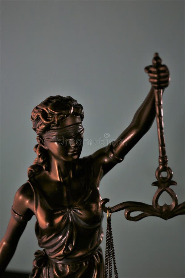 Justitia Symbol of Justice in Front of Background with Sky and C Stock ...