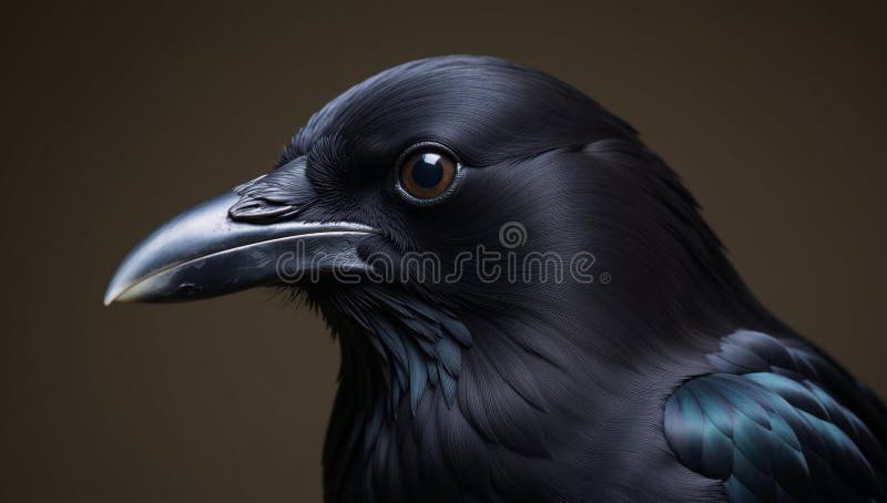 Image Description a Wild Crow with Intricate Feather Details Stock ...