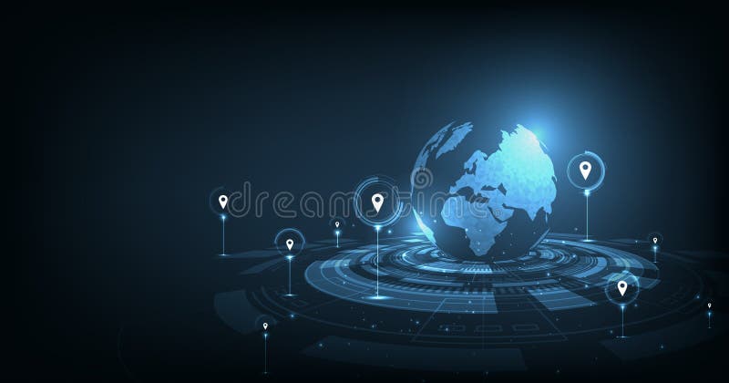Concept Image of GPS Positioning System in the Global Stock Vector ...